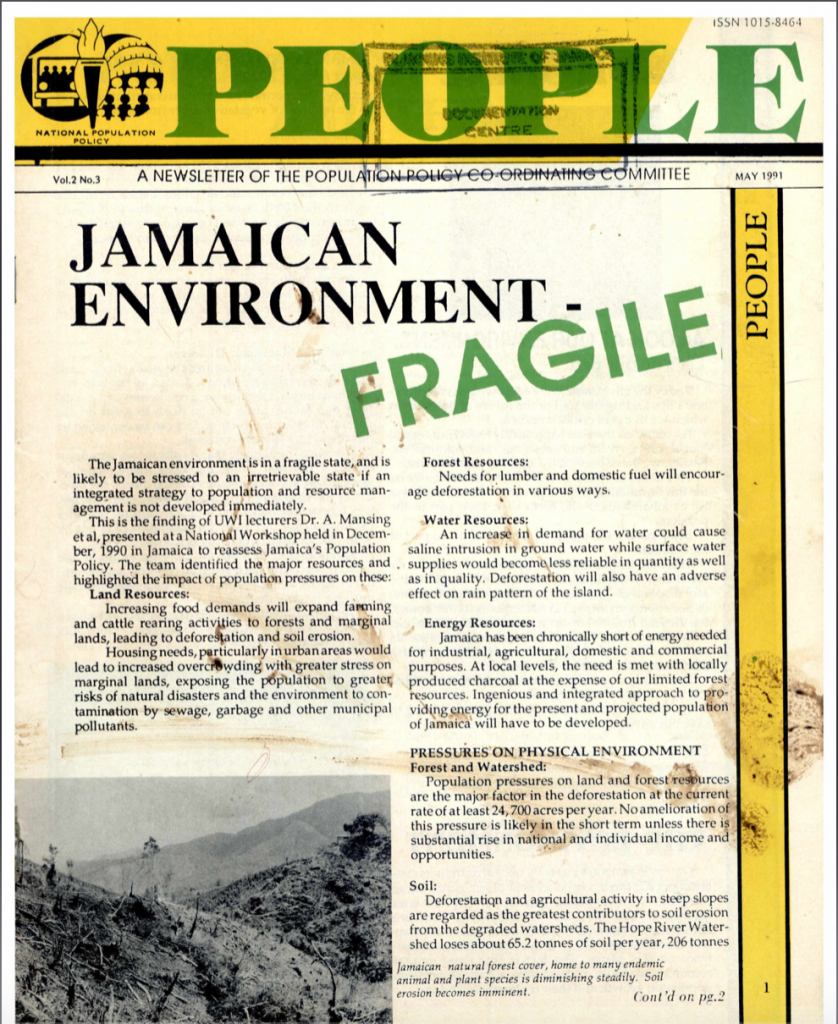 JA PEOPLE: Jamaican Environment Vol 2 No.3 May 1991 - The Planning ...